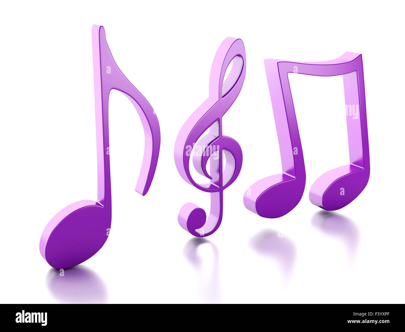 music note 3D. Isolated on white background Stock Photo - Alamy