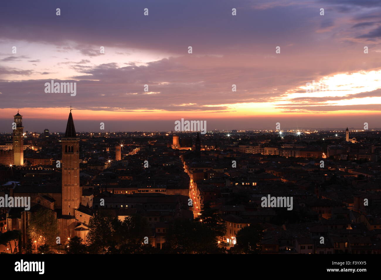 Verona Sunset, Italy Stock Photo - Alamy
