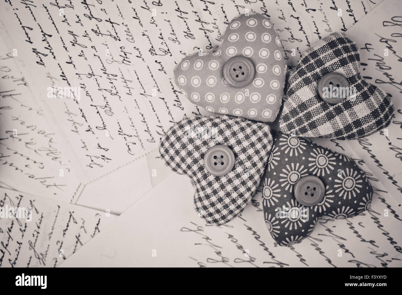 Cloth Hearts and Letters Stock Photo - Alamy