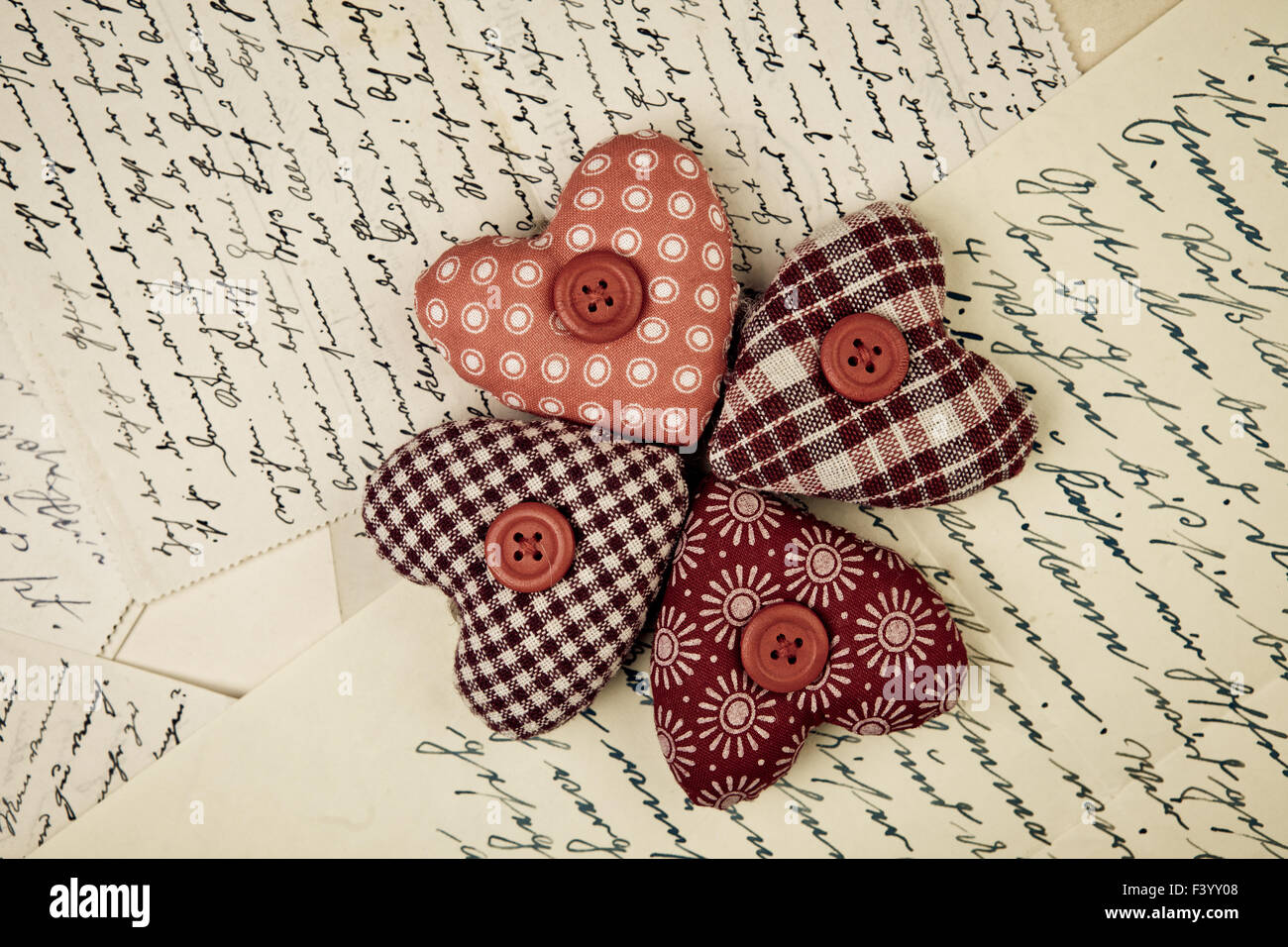 Cloth Hearts and Letters Stock Photo - Alamy