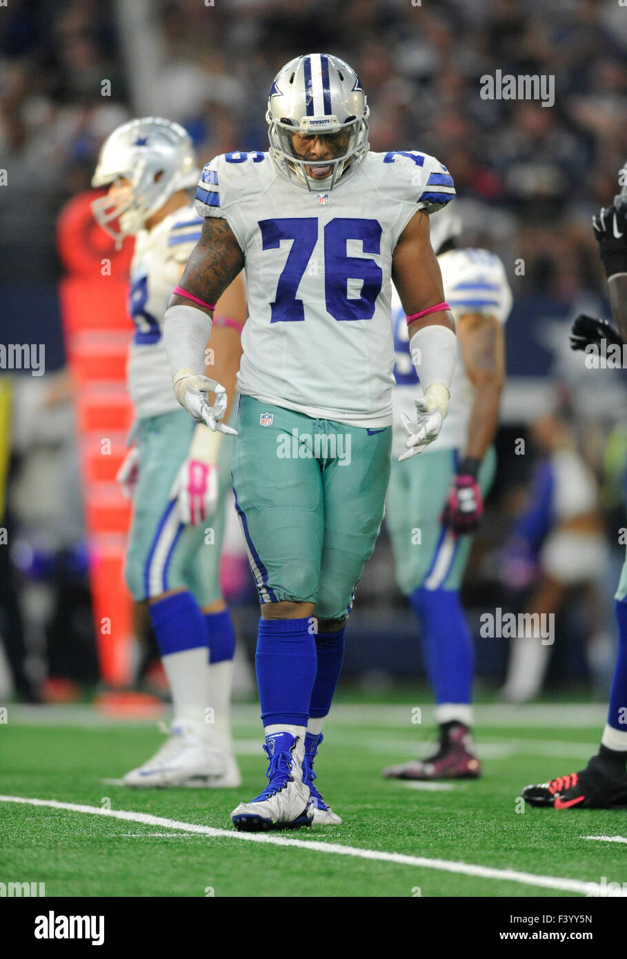 October 11, 2015: Dallas Cowboys defensive end Greg Hardy #76 during an ...