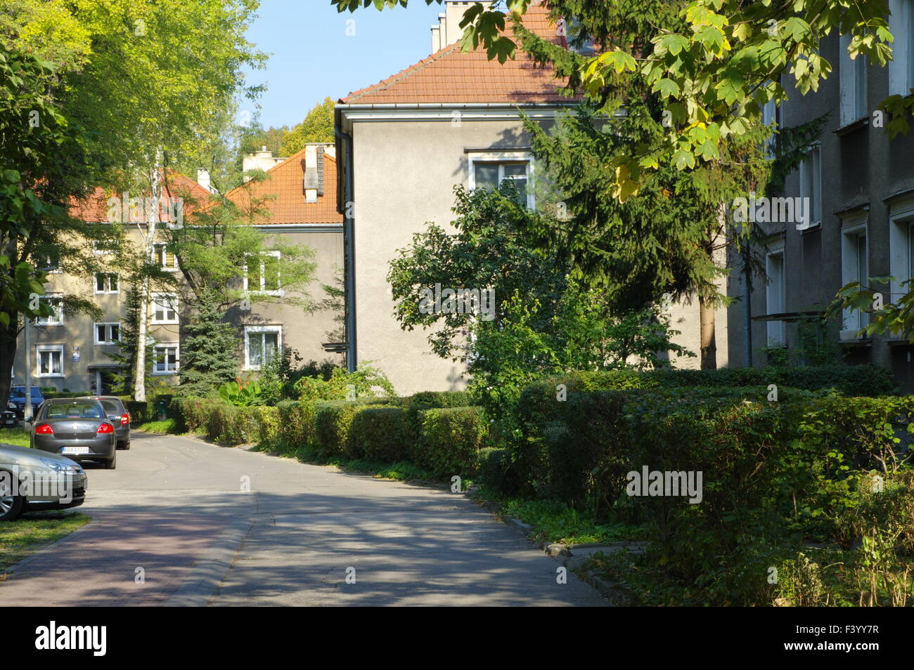 Nowa Huta, district of Krakow. Residential complex Osiedle Willowe ...