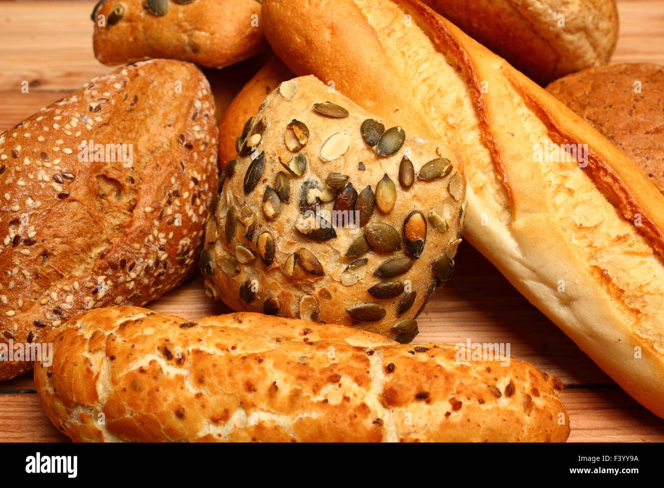Assorted Rolls and Bread Stock Photo - Alamy