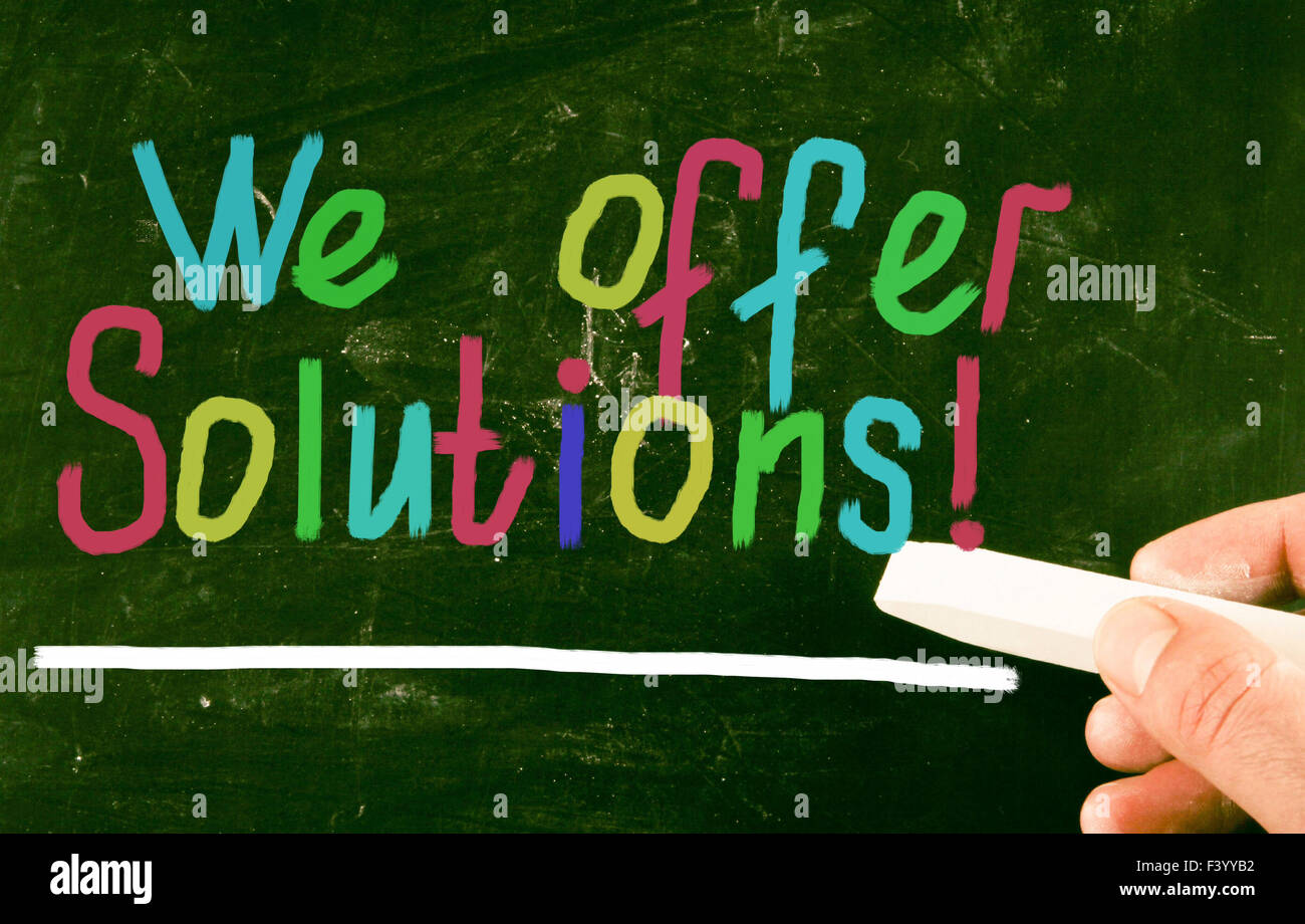 we offer solutions! Stock Photo - Alamy