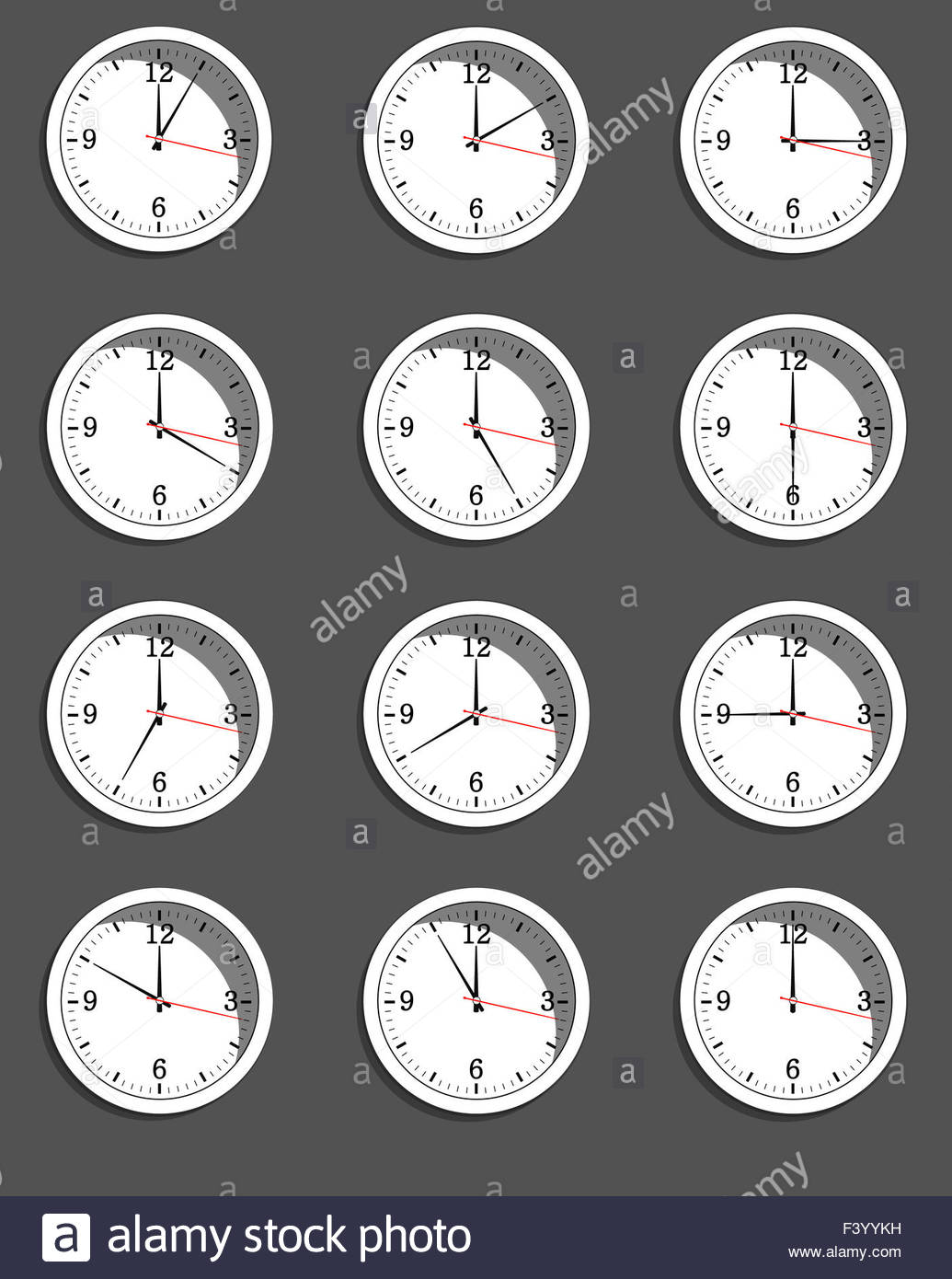 Different Time Clocks Stock Photos & Different Time Clocks Stock Images ...