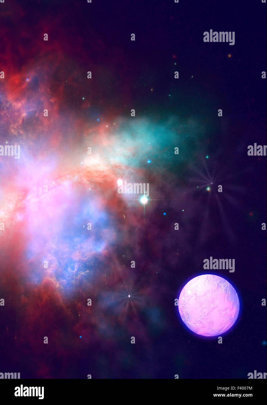 Far-out planets in a space Stock Photo - Alamy