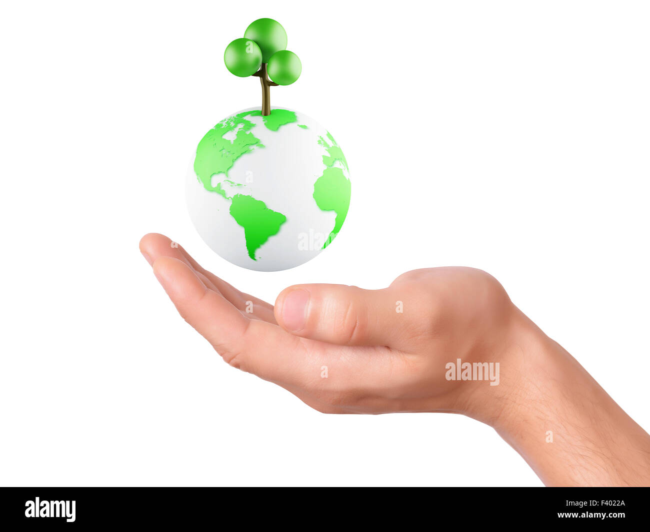 Holding earth globe tree in hi-res stock photography and images - Alamy