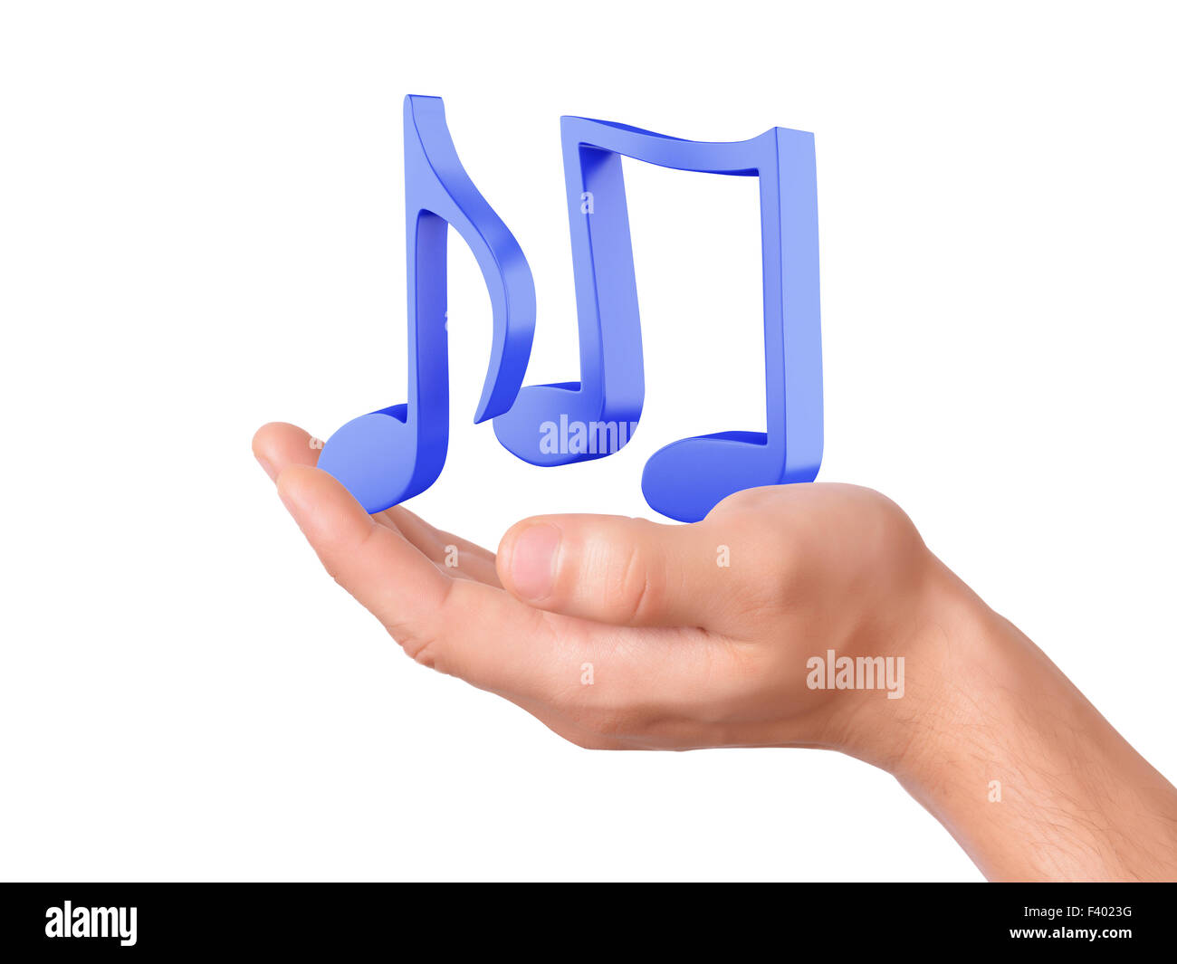 music note 3D. Isolated on white background Stock Photo - Alamy