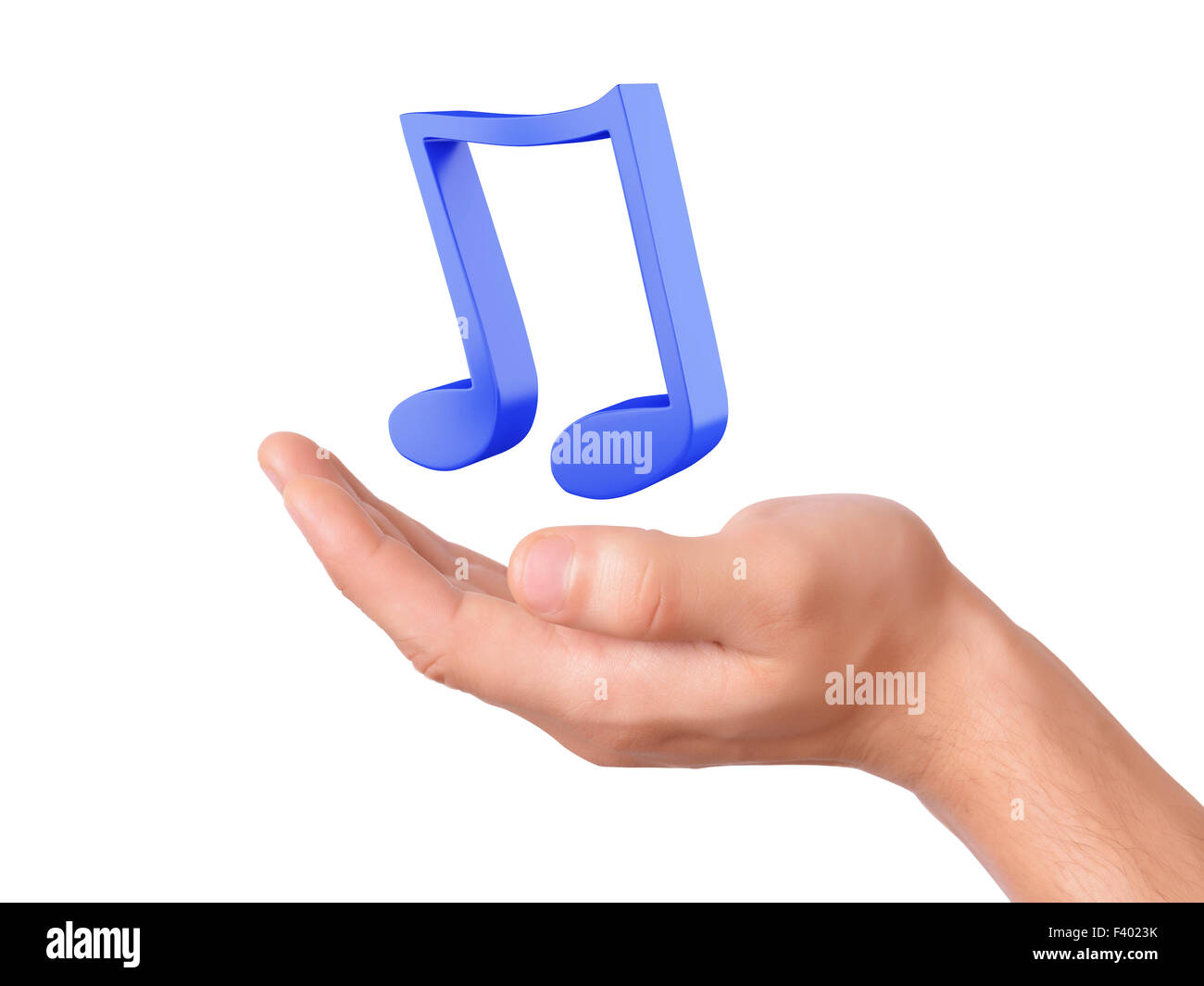 music note 3D. Isolated on white background Stock Photo - Alamy