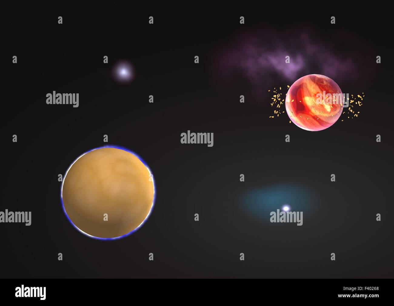 Far-out planets in a space Stock Photo - Alamy
