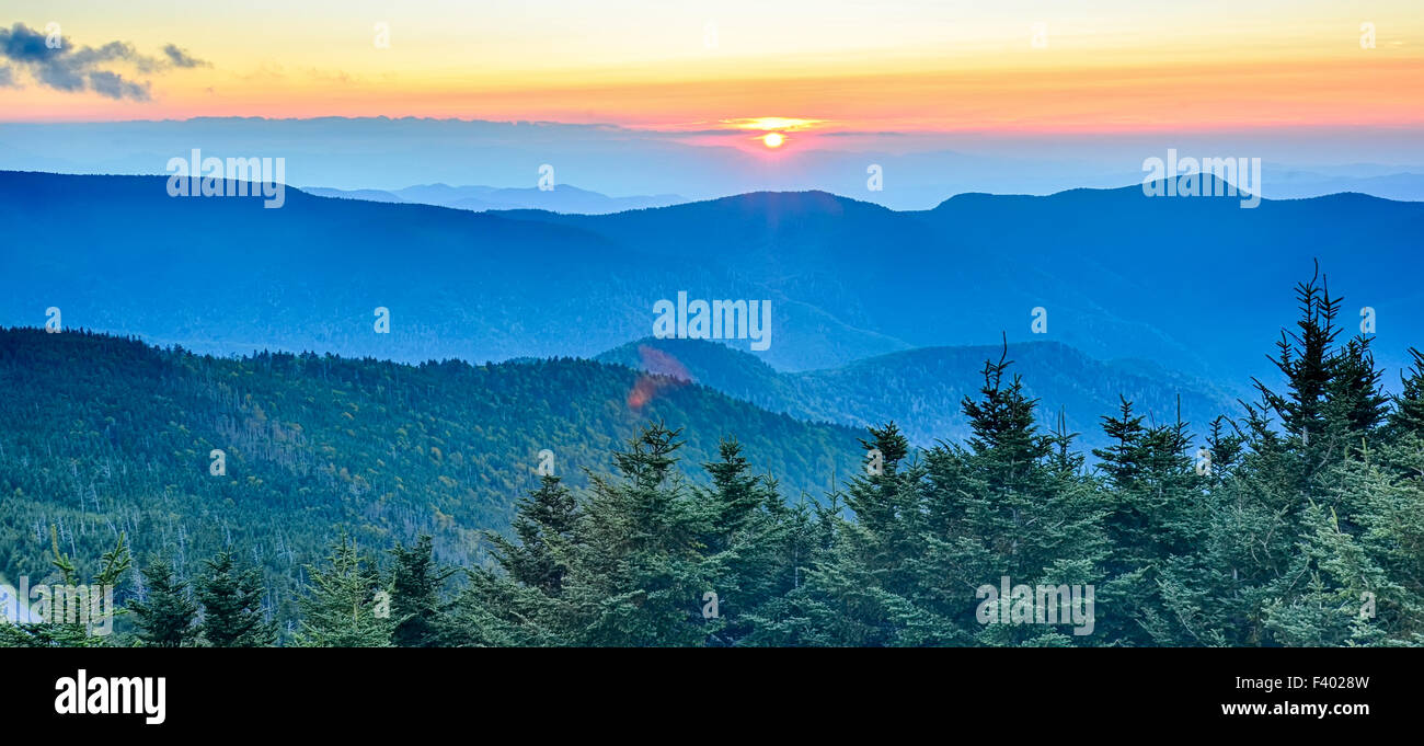 top of mount mitchell before sunset Stock Photo - Alamy