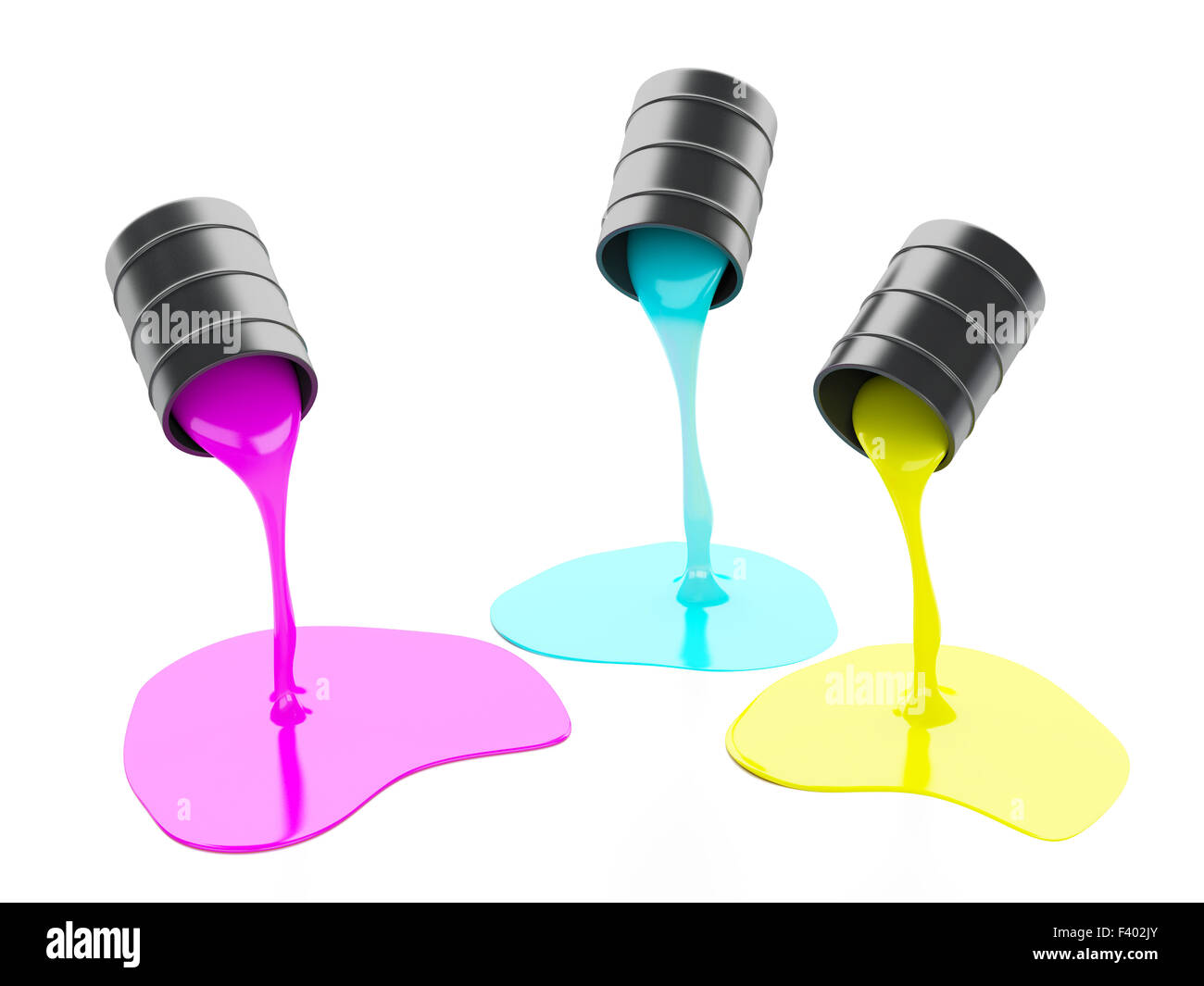 Spilled Paint Cans on white background Stock Photo - Alamy