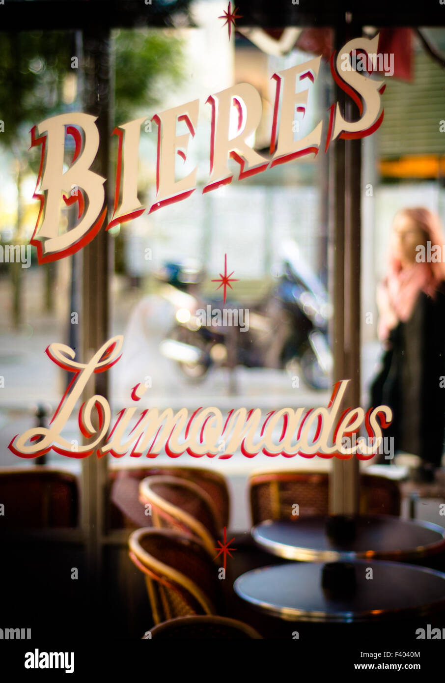 Retro Paris Street Cafe Stock Photo - Alamy
