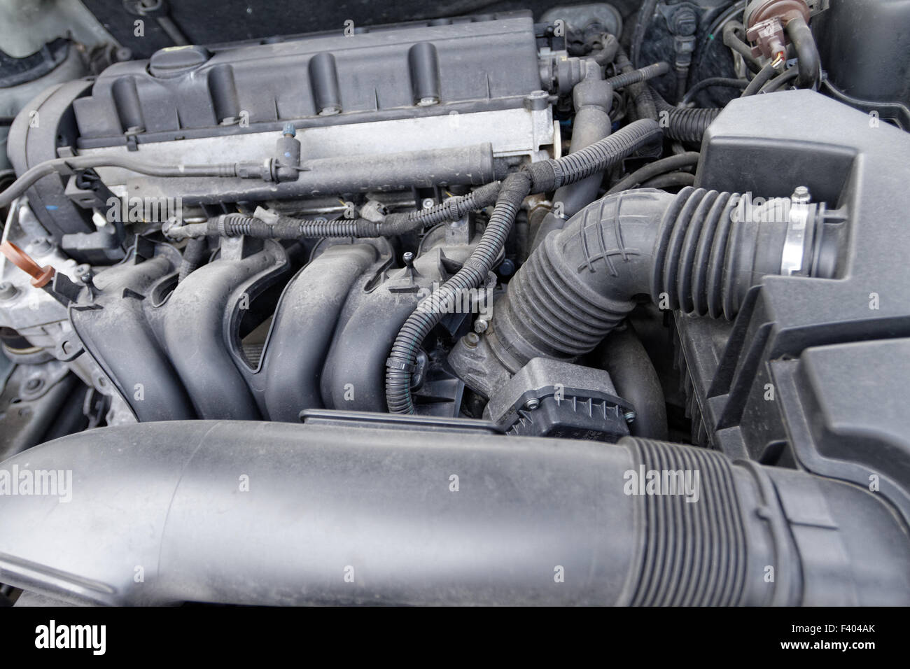 A black interesting car engine close up Stock Photo - Alamy
