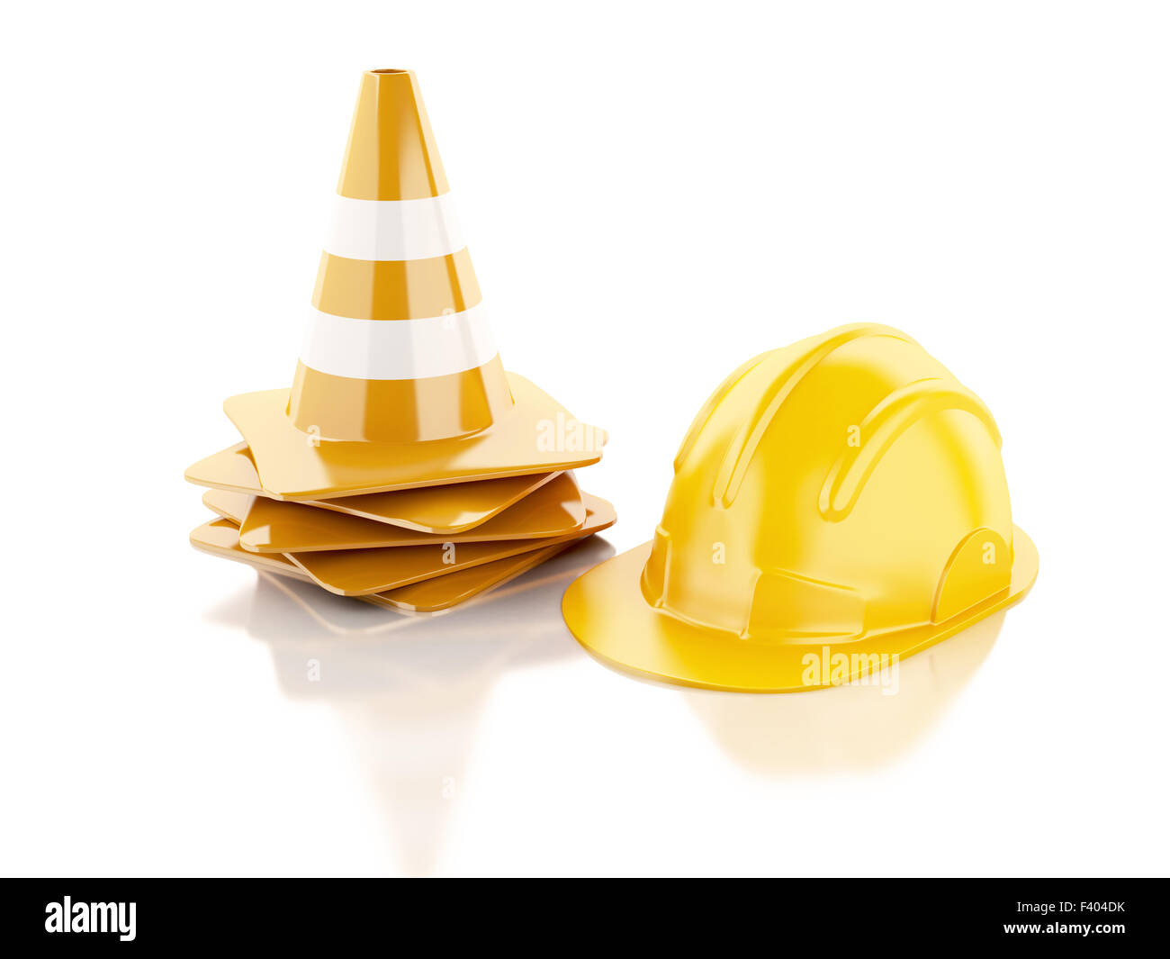 3d illustration safety cone Cut Out Stock Images & Pictures - Alamy