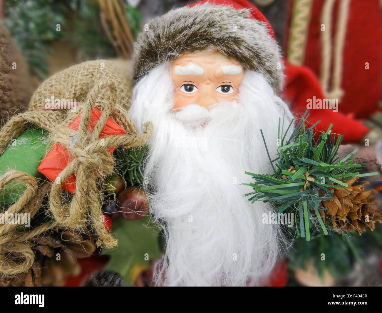 santa claus figure toy ready for holidays Stock Photo - Alamy