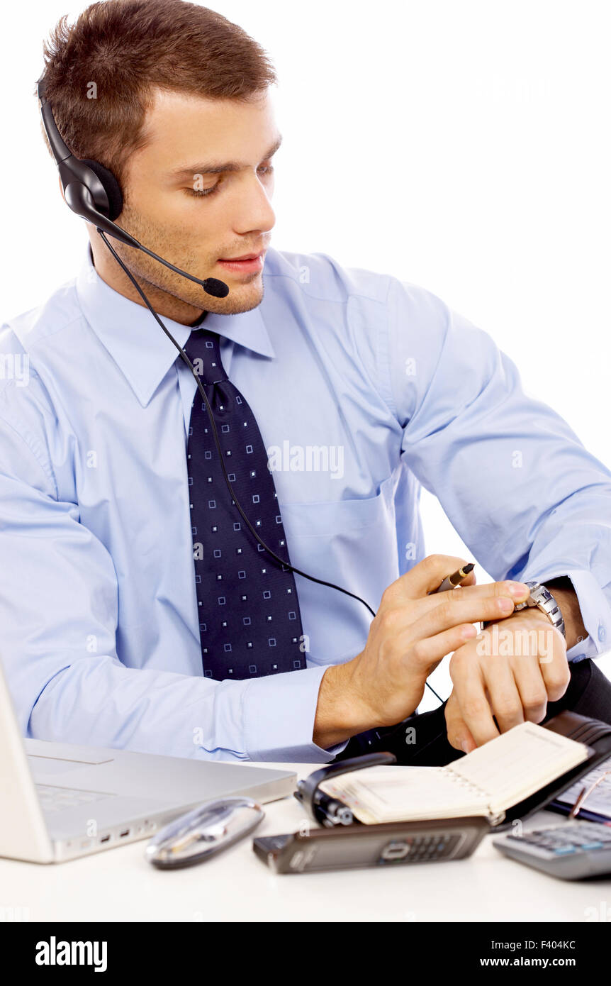 Handsome Young Male Sales Customer Service Stock Photo - Alamy