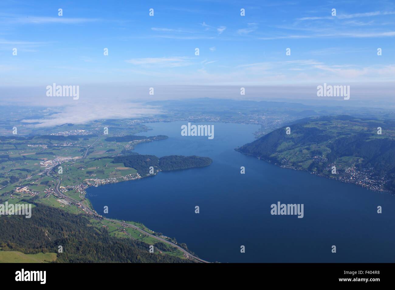 View from the Rigi, lake Zugersee Stock Photo - Alamy