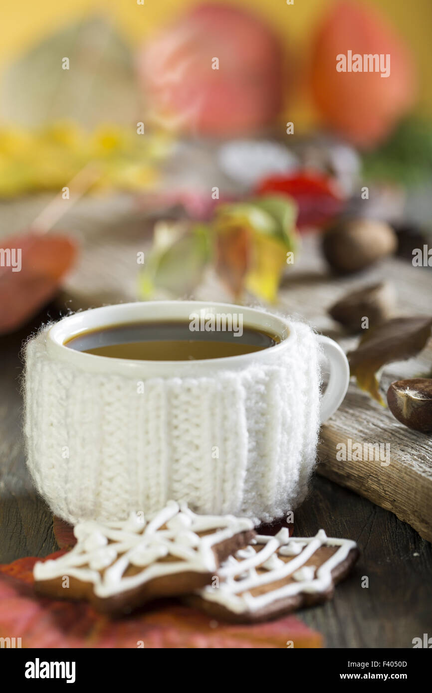 Tea and ginger biscuits Stock Photo - Alamy