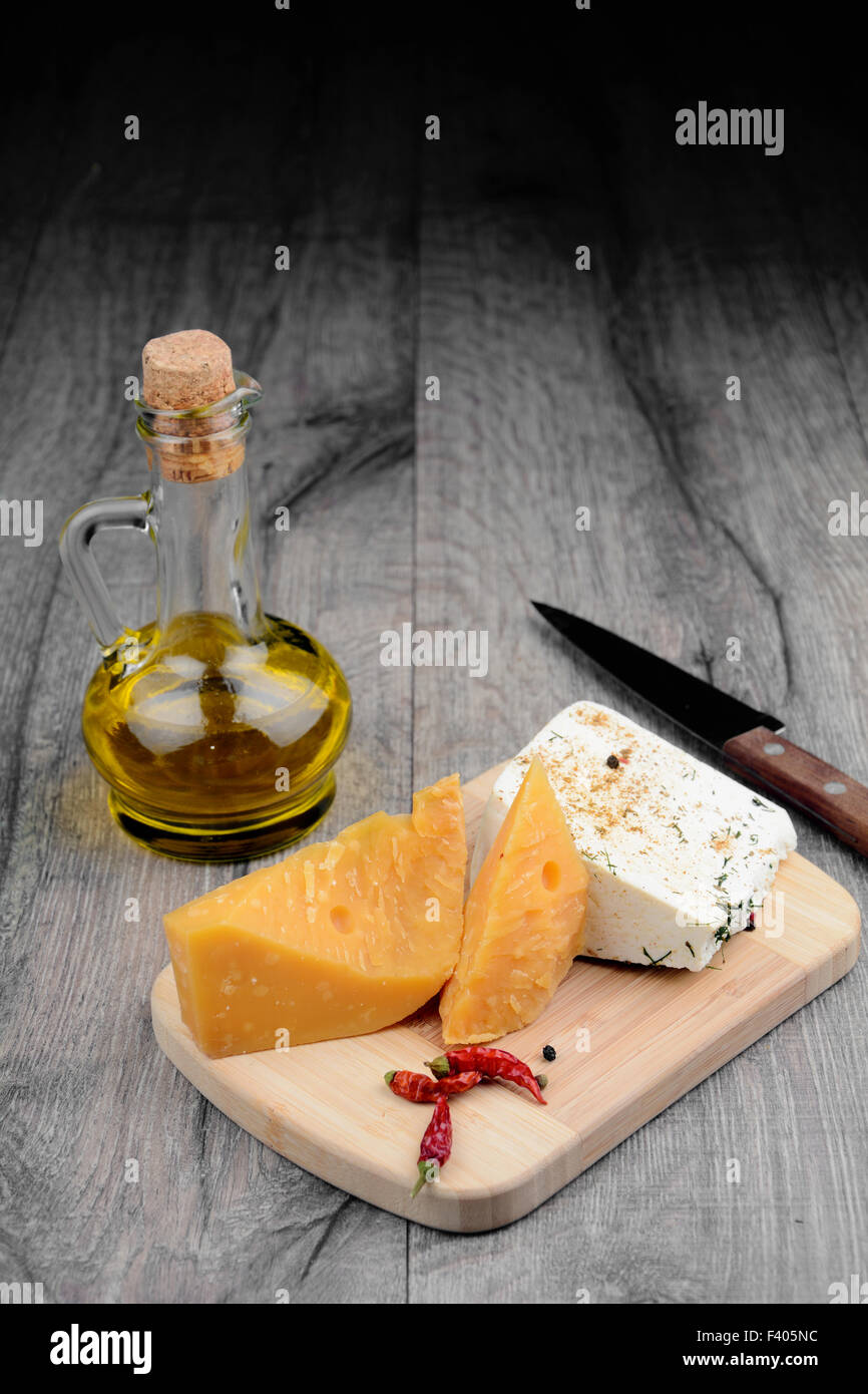 Two kinds of cheese Stock Photo - Alamy