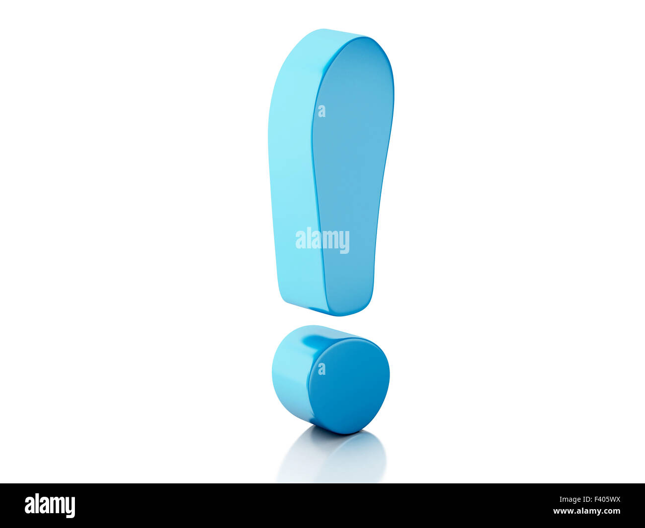 blue exclamation mark 3d illustration Stock Photo - Alamy
