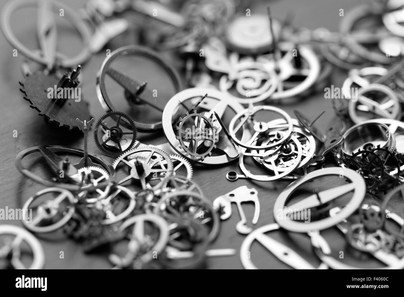 Detail of clock parts for restoration Stock Photo - Alamy