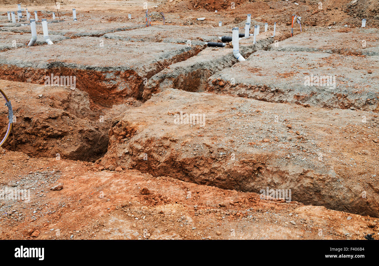 Construction site preparation house foundation hi-res stock photography ...