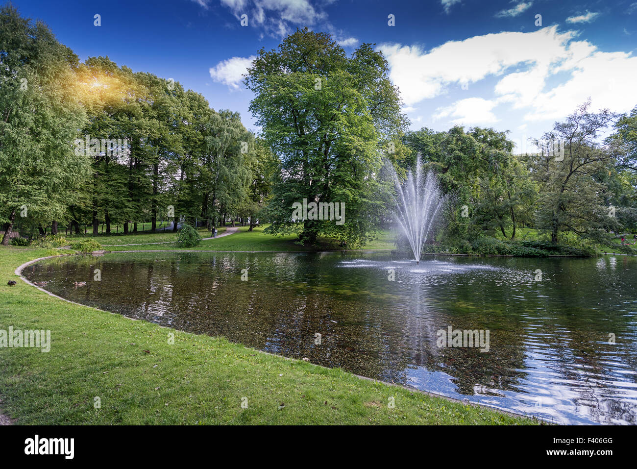 Pond in Park around Royal Palace Stock Photo - Alamy