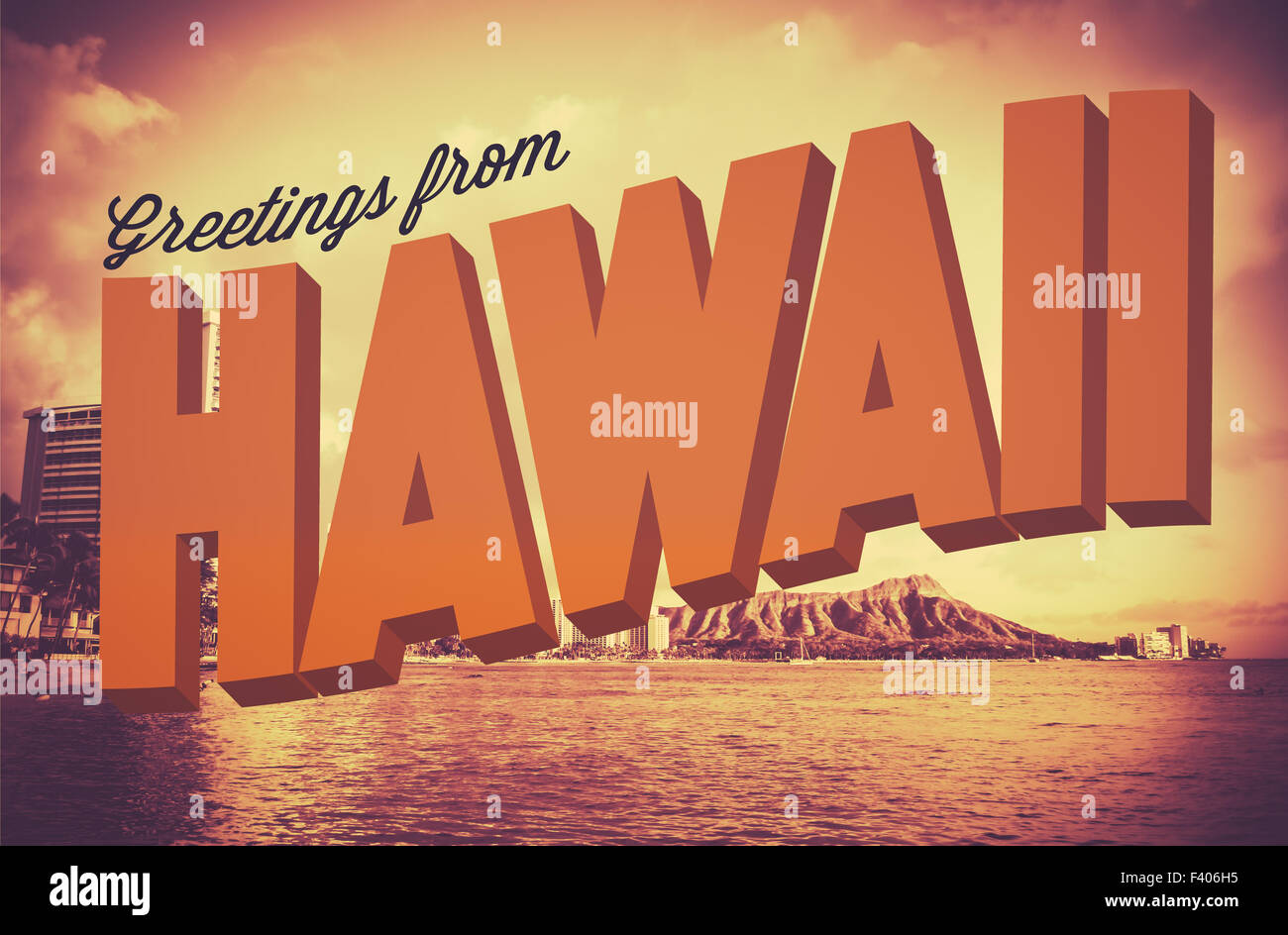 Vintage hawaii postcard hi-res stock photography and images - Alamy