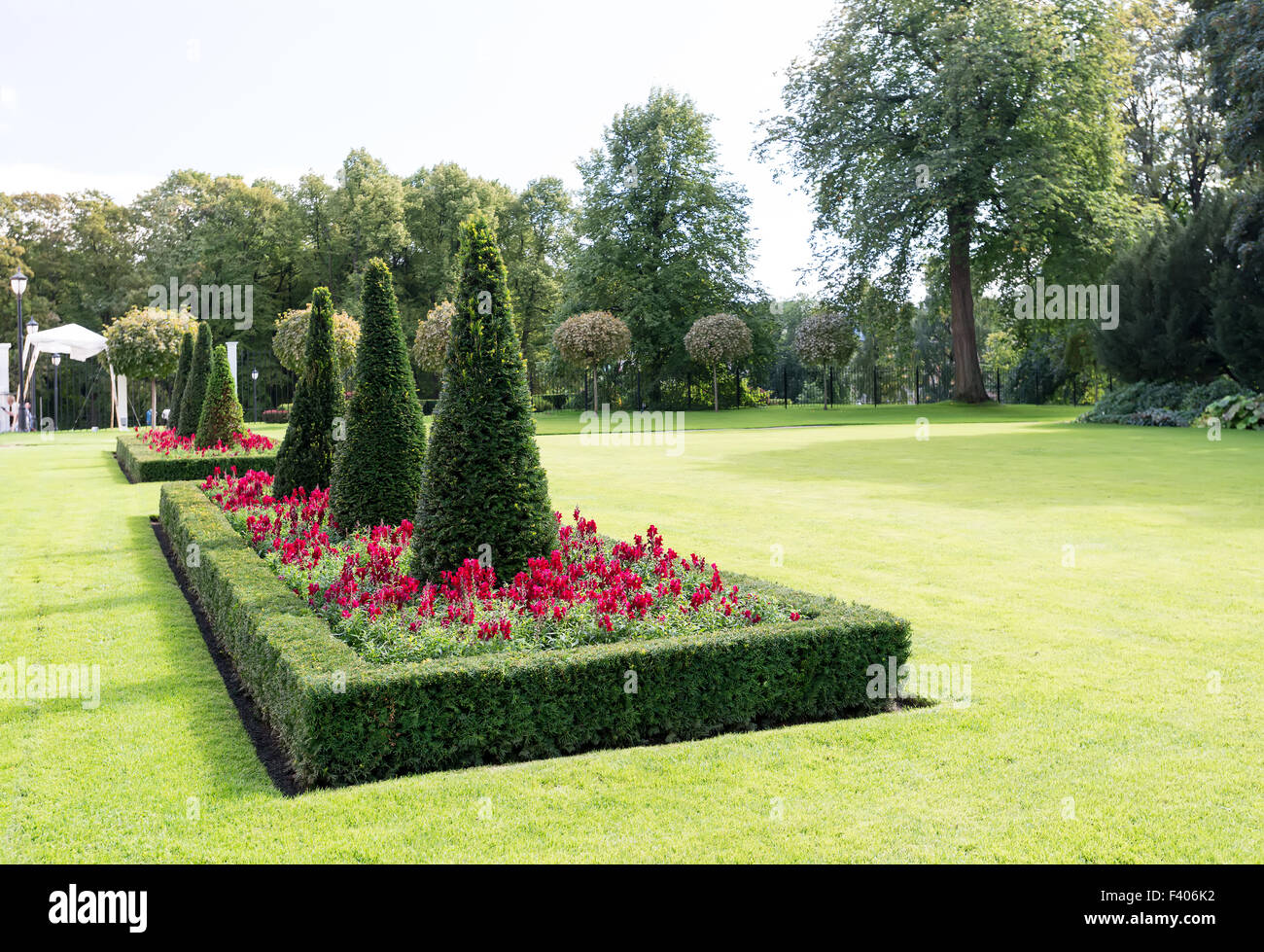 Trees in city garden Stock Photo - Alamy