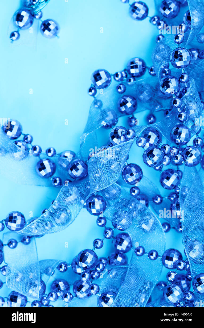 Close up of blue garland. Blue background Stock Photo - Alamy