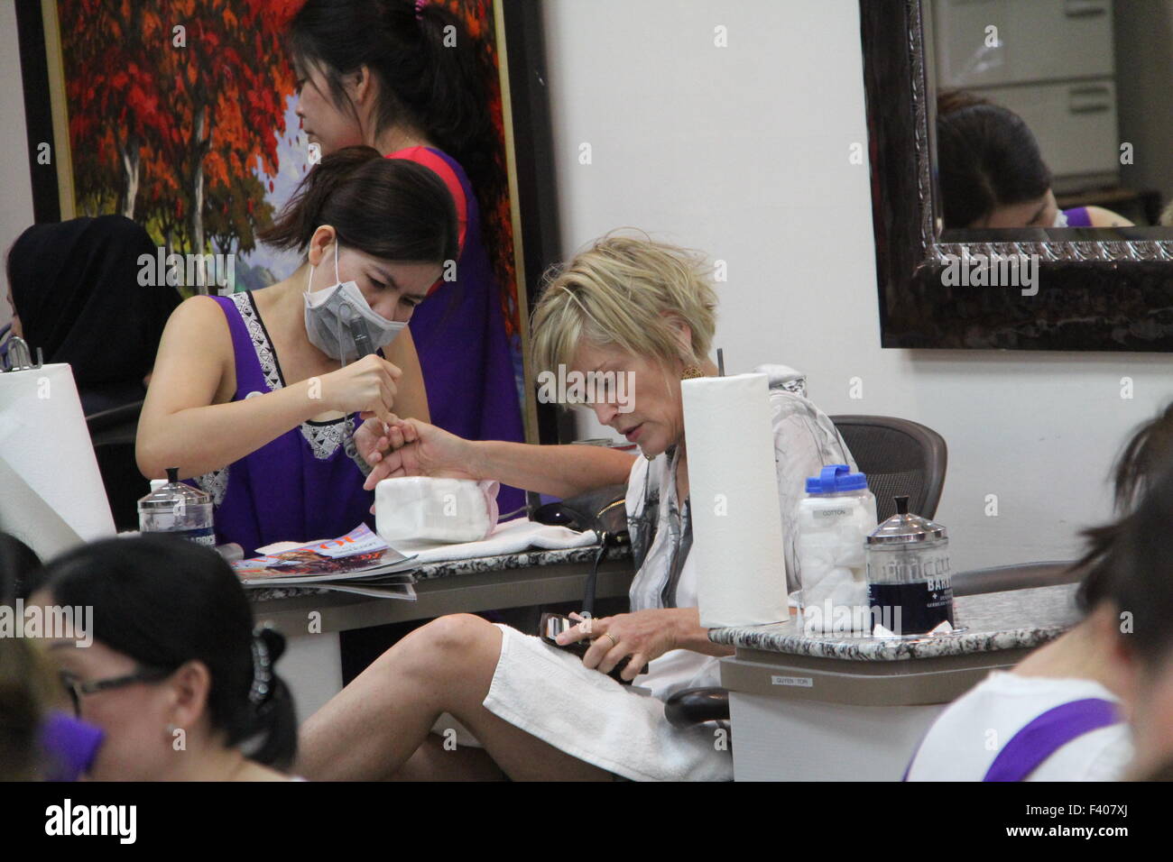 Sharon Stone in high spirits goes to a nail salon in Beverly Hills ...