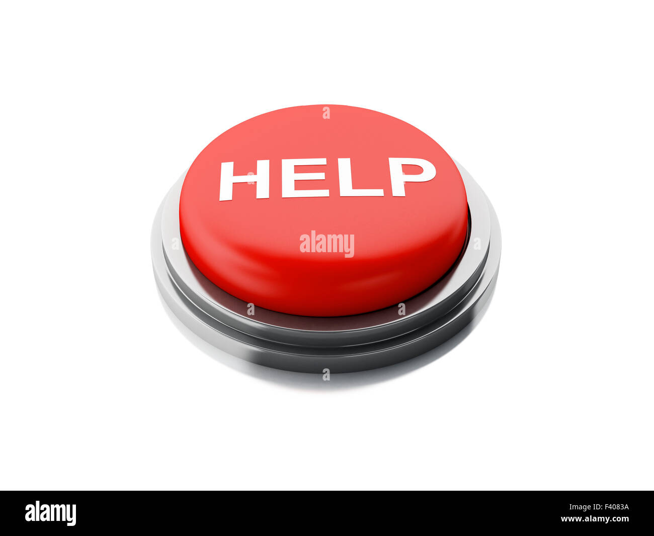 Red help button. 3d illustration Stock Photo - Alamy