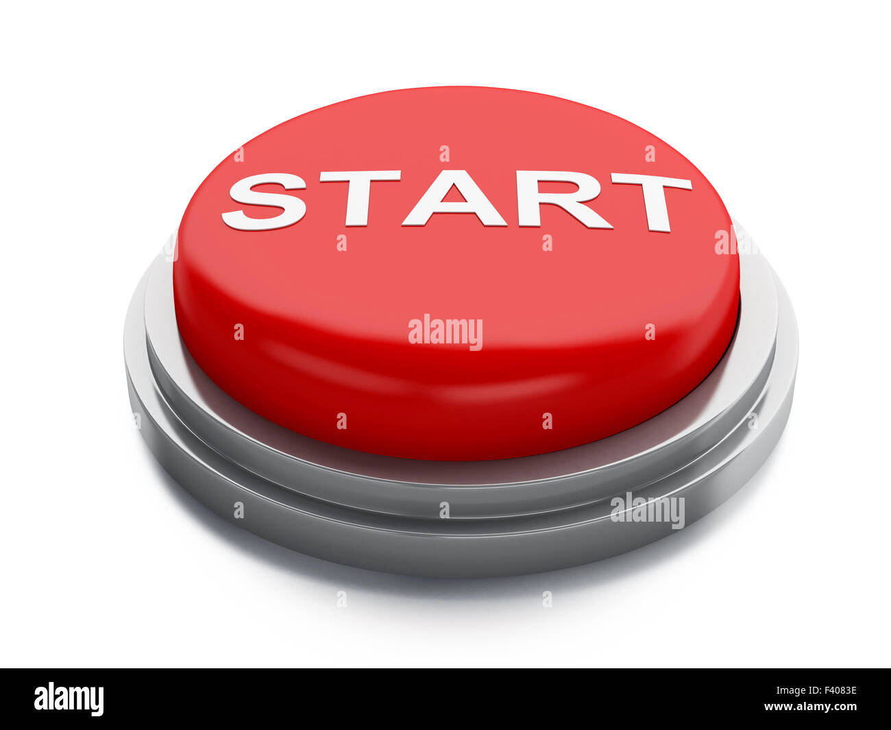 Red start button. 3d illustration Stock Photo - Alamy