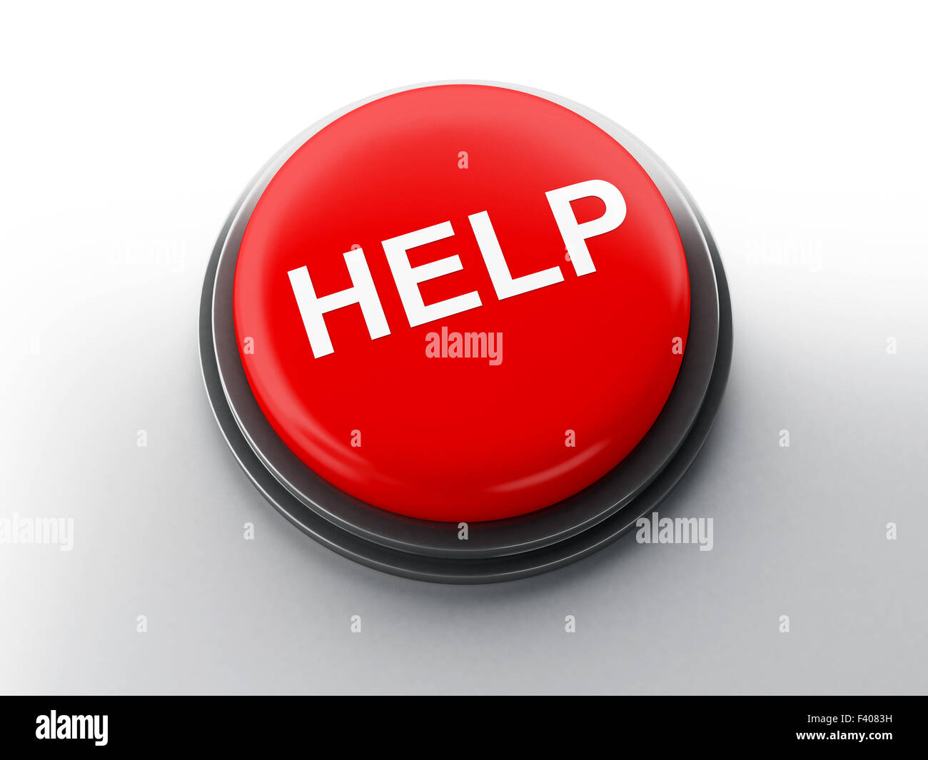 Red help button. 3d illustration Stock Photo - Alamy