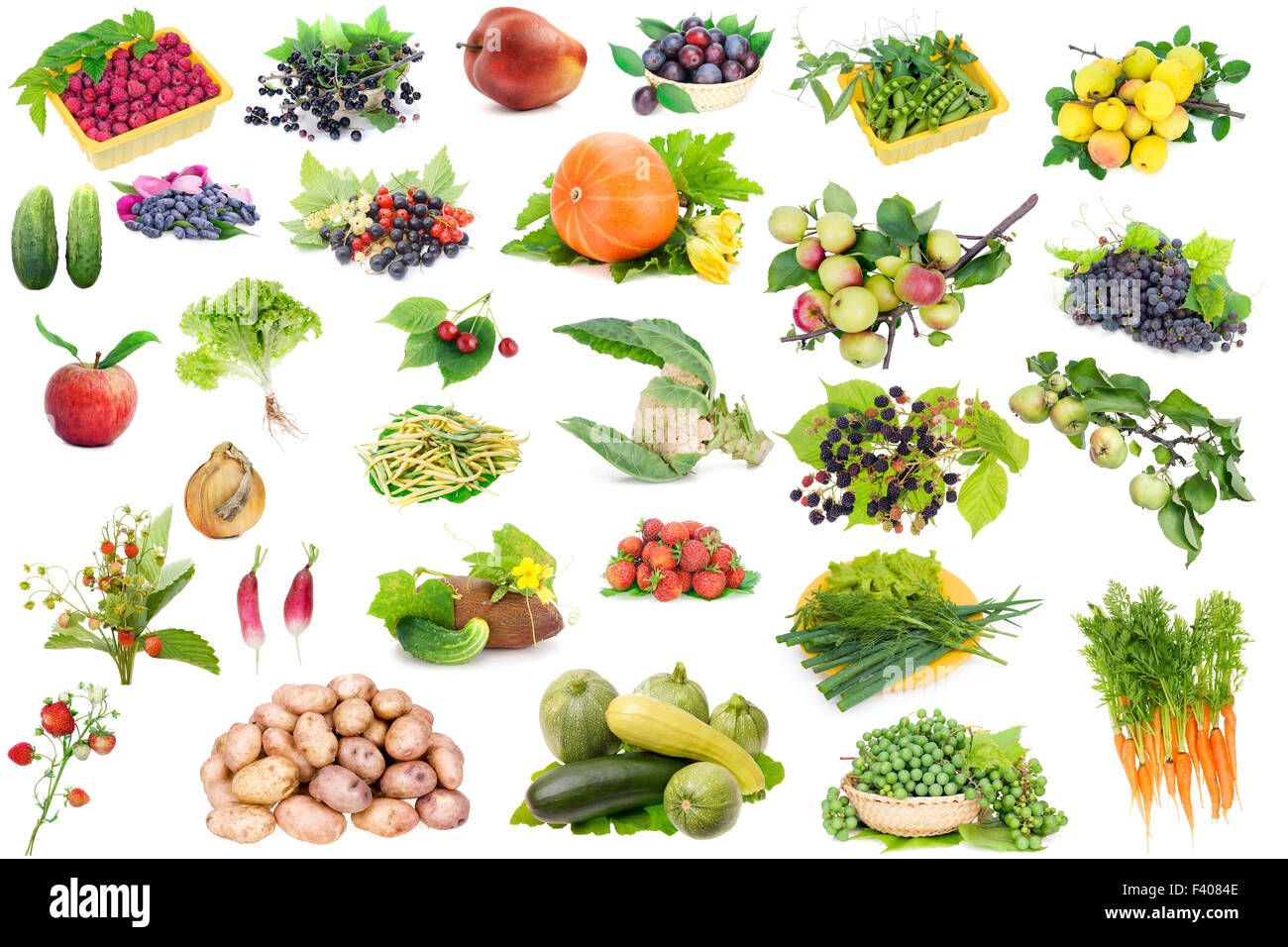 Fruits and vegetables set Stock Photo - Alamy
