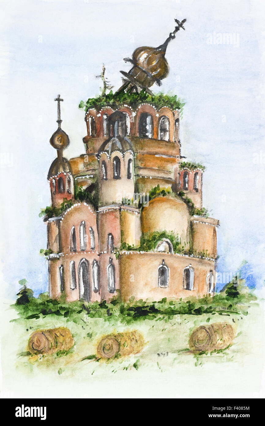 Destroyed Russian church Stock Photo - Alamy