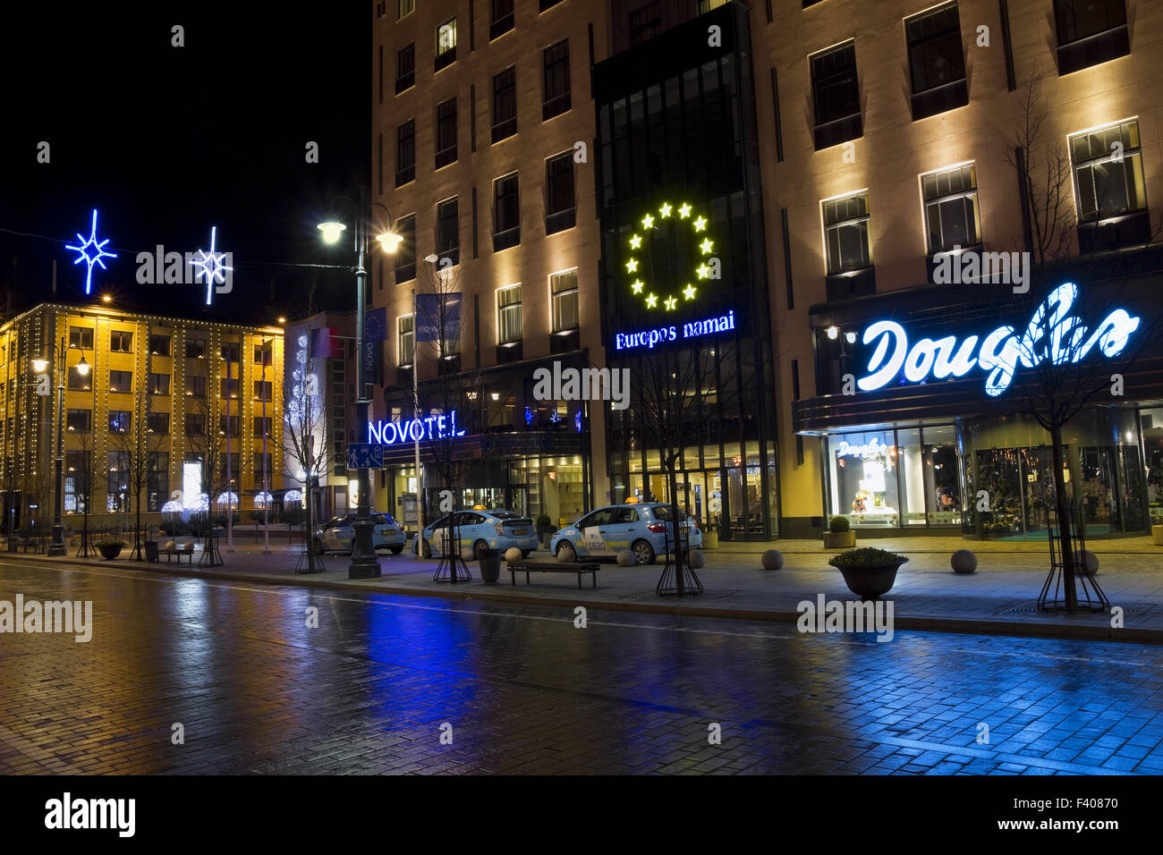 Novotel hotel in Xmas night Stock Photo - Alamy
