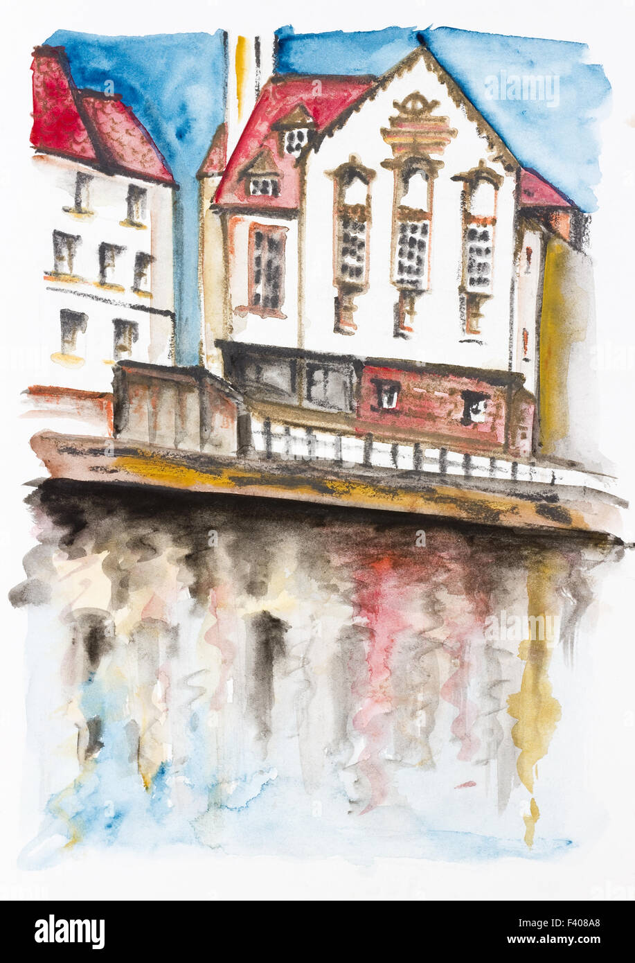 Edinburgh watercolor hi-res stock photography and images - Alamy