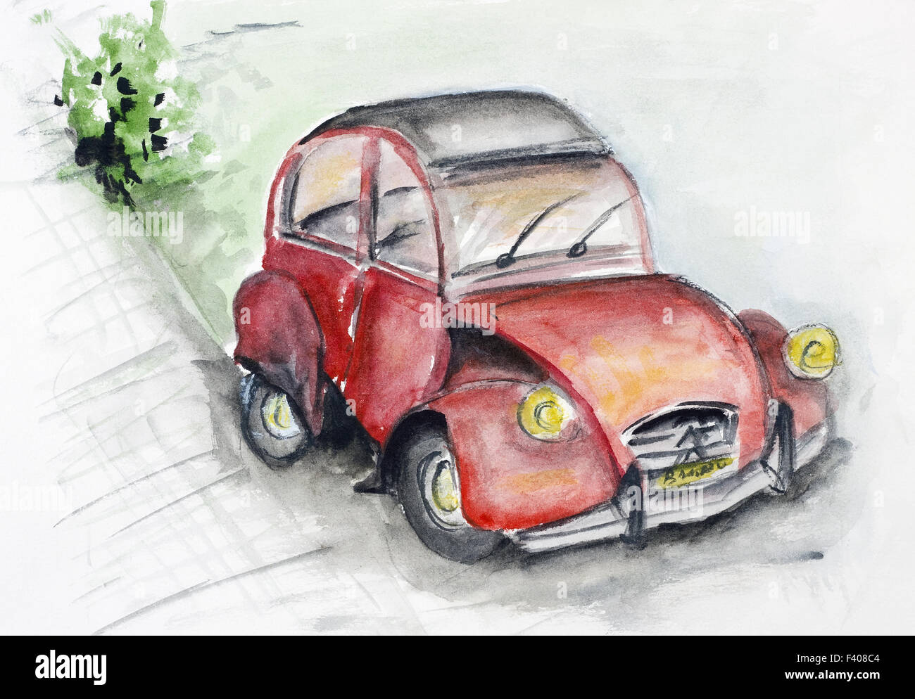 Sad red car Stock Photo - Alamy