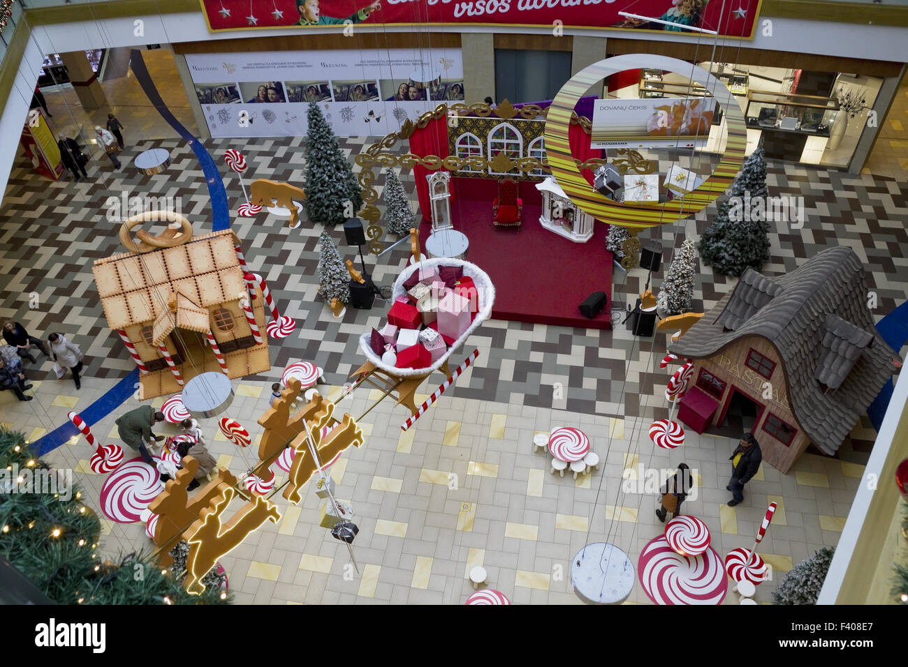 Christmas market decorations top view Stock Photo - Alamy
