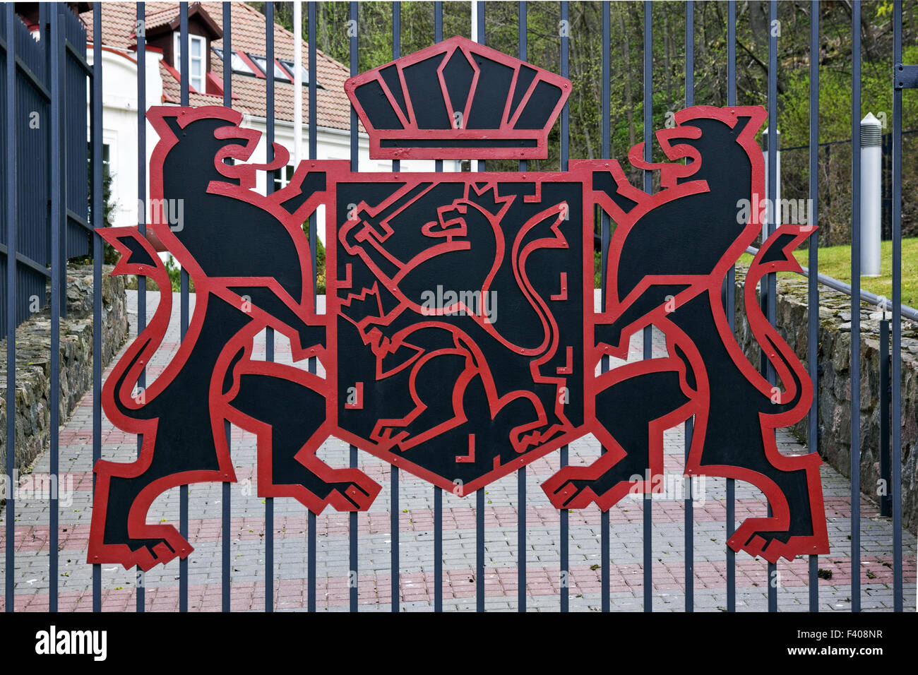 Finnish coat of arms Stock Photo - Alamy