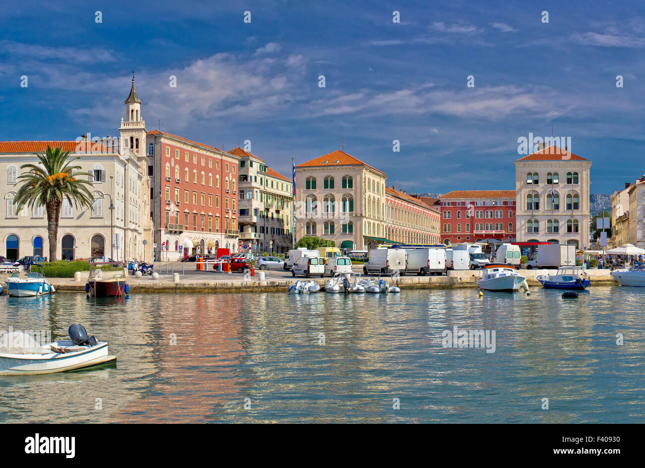 Split historic Peristil view from sea Stock Photo - Alamy