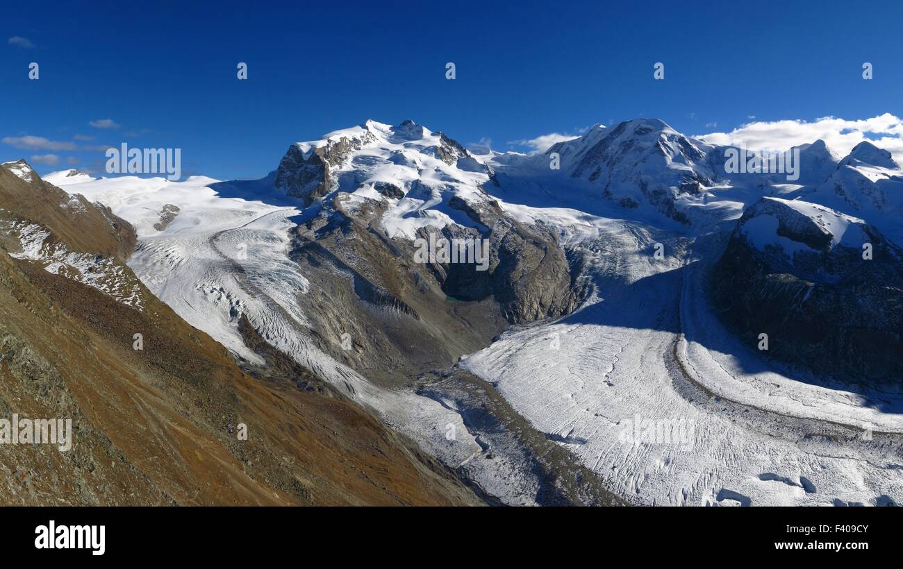 Monte rosa massif and gorner glacier hi-res stock photography and ...