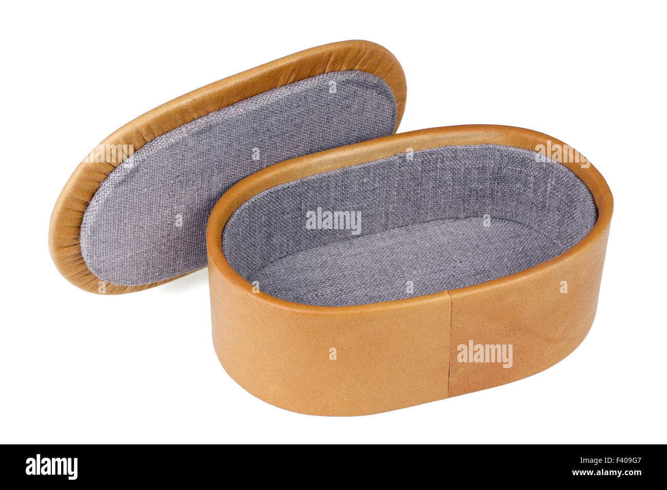 Oval box for jewelry isolated Stock Photo - Alamy
