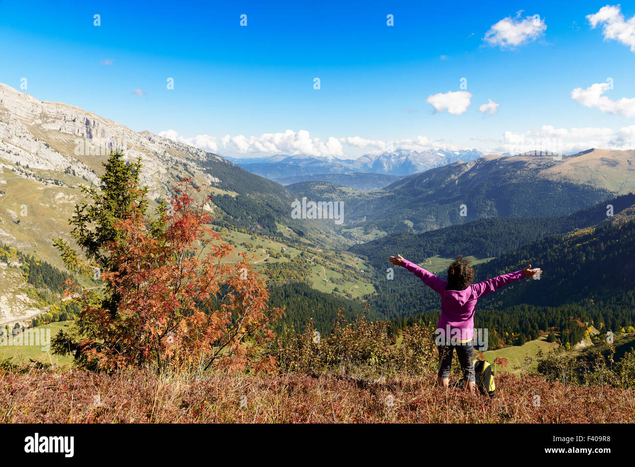 Hiker reaching summit hi-res stock photography and images - Alamy