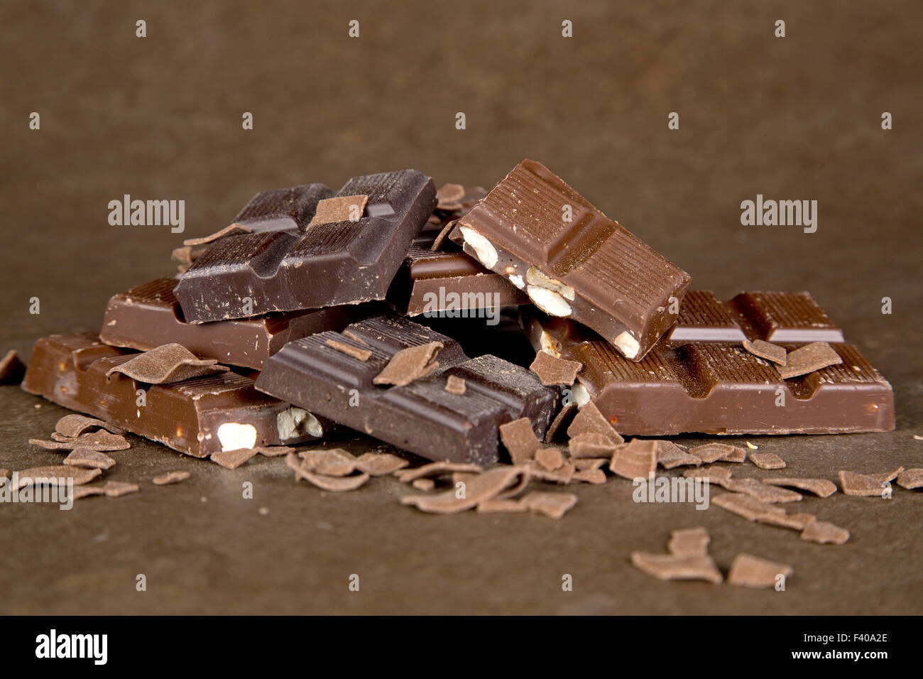 Arrangement dark chocolate pieces hi-res stock photography and images ...