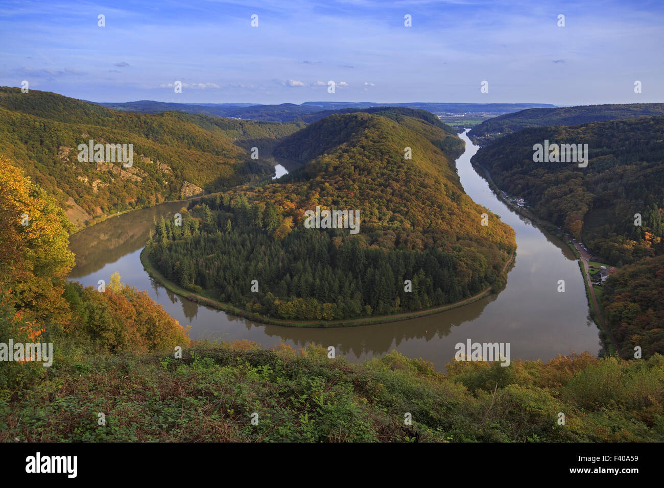 Saar loop (saarschleife Stock Photo - Alamy