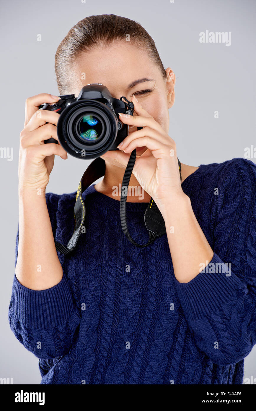 Beautiful female model smiles hi-res stock photography and images - Alamy