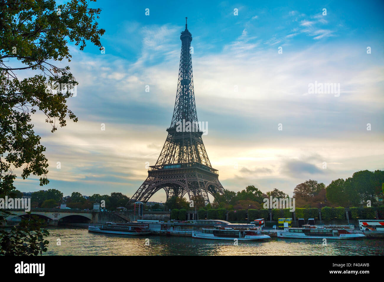 Paris cityscape with Eiffel tower Stock Photo - Alamy